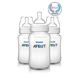 Philips Avent Anti-colic Baby Bottles Clear, 11oz, 3 Piece