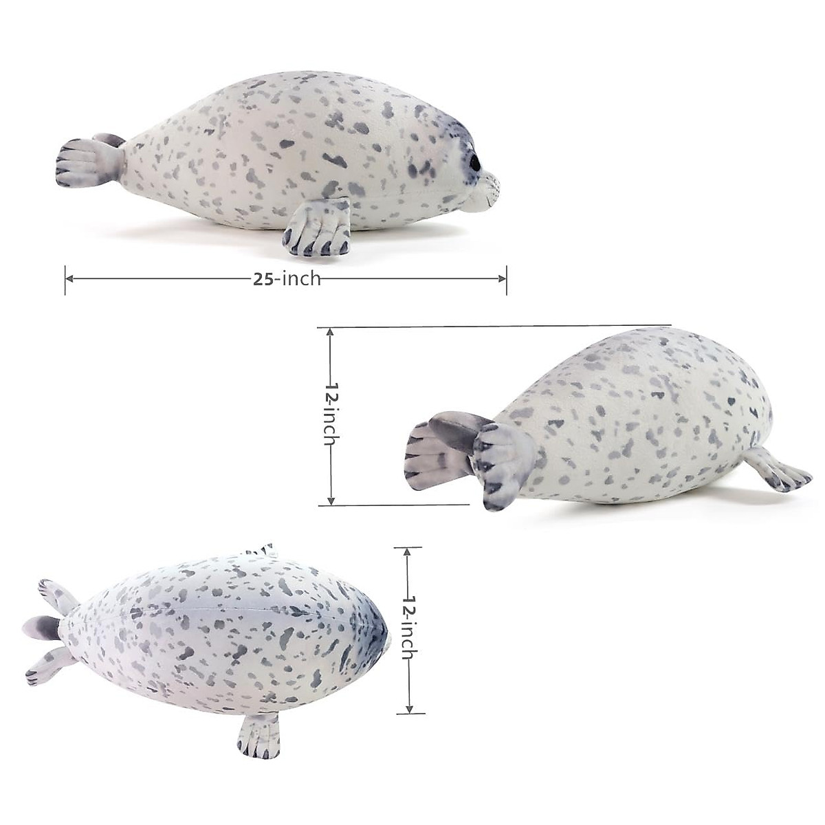 Seal Plush, Soft and Cute Seal Stuffed Anaimal Plushies for Girls, Stuffed Seal, Ocean Fish Plush Toys for Ages 2-4,Gifts for Kids, Adults, Birthday Party Christmas (Small(12-inch))