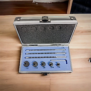 Prolinemax 9 Pieces HSS Keyway Broach Set Standard Cutting Bushings Shim Harden with Case