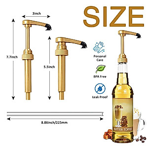 8 pcs Syrup Pumps with Cap to Avoid Dripping, Leak Proof Coffee Syrup Dispenser, Fits 25.4 Oz/750ml Coffee Flavoring Syrup Bottles, Great for Home & Coffee Bar Drinking Mixes, Cocktails, Beverage