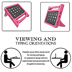 Fire HD 10 Tablet Case for Kids(11th Generation, 2021 Release)-SHREBORN Kids Friendly Shockproof Cover with Handle Stand for All-New Amazon Kindle Fire HD 10 Plus & 10 Kids Pro Tablets-Pink