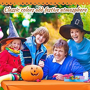 Patelai 24 Pcs Thanksgiving Disposable Plastic Tablecloth Fall Tablecloth for Rectangle Tables Waterproof Table Cover for Thanksgiving Fall Party Decoration, 54 x 108 Inch (Orange,Yellow,Brown)