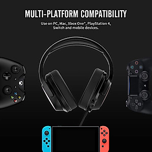 NUBWO N20 Stereo Gaming Headset with Detachable Noise Canceling Mic, Work from Home Headphones with mic for PS4, Xbox One, Nintendo Switch Lite, PC, Laptop, Mac