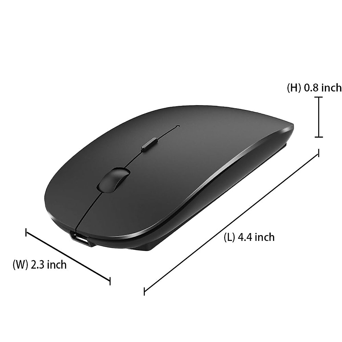 KLO 4 Modes Rechargeable Bluetooth Mouse/Bluetooth 3.0/5.2+USB-2.4G/Type-C,Bluetooth Mouse for MacBook pro/MacBook air/Laptop/iMac/ipad/Notebook/pc（BT/USB-C Black）