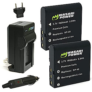 Wasabi Power Battery (2-Pack) and Charger for Kodak LB-060 and Kodak AZ361, AZ362, AZ421, AZ422, AZ521, AZ522, AZ525, AZ526, AZ527, AZ528