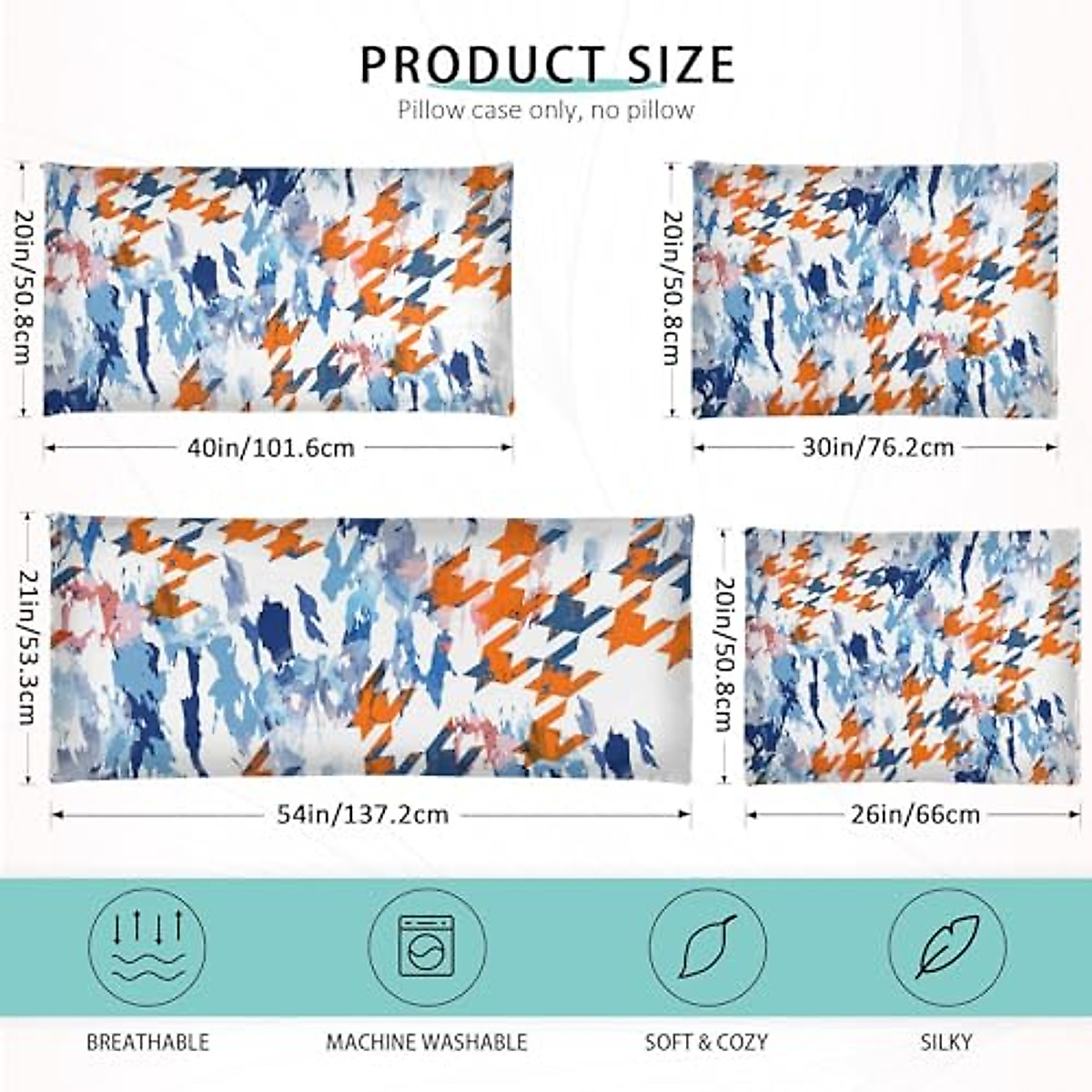 Camouflage Pillowcase for Hair and Skin Body Pillow Cover Long Pillow Case 20"X 54" Body Pillow Pillowcase with Zipper for Sleeping