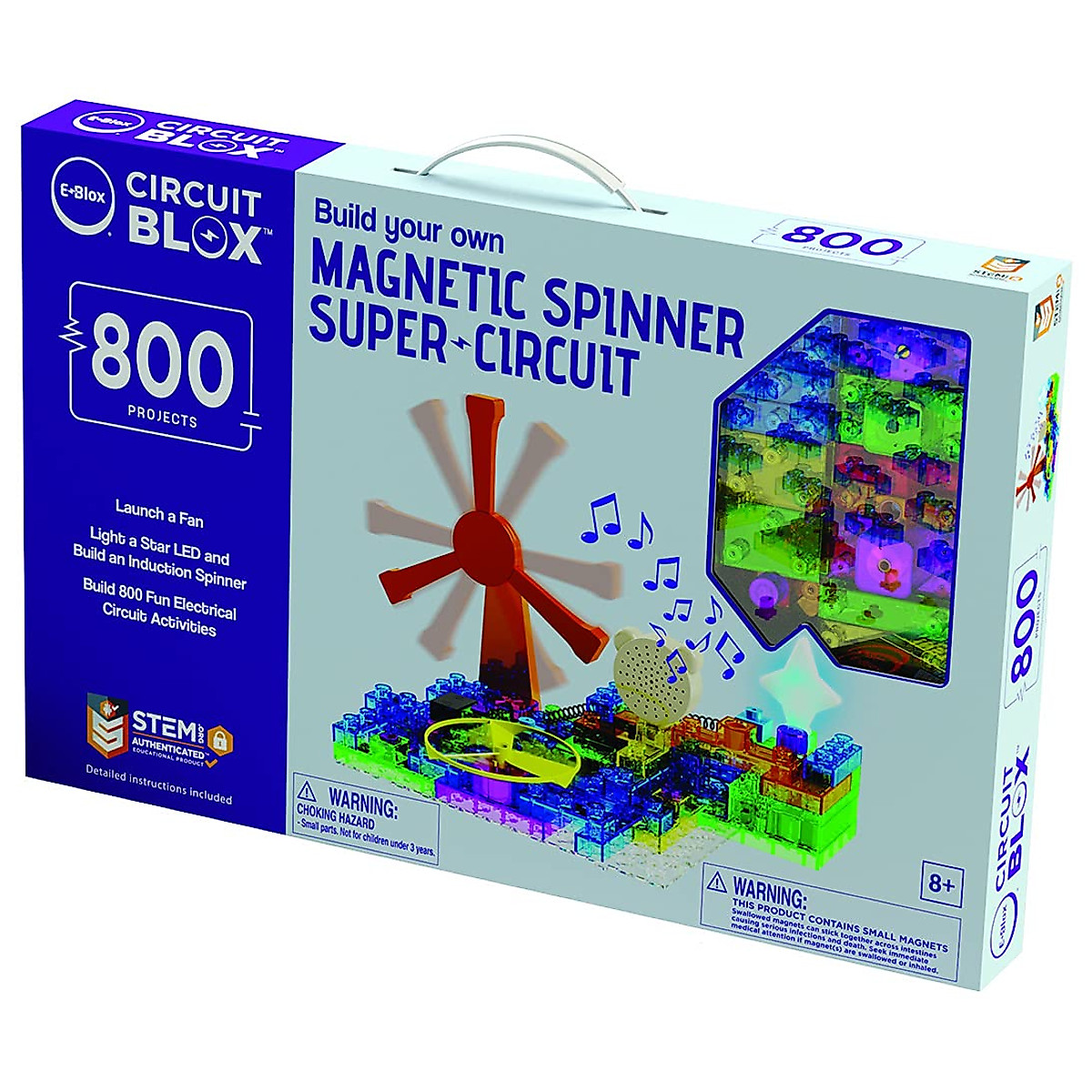 E-Blox Circuit Blox Builder - 800 Projects Circuit Board Building Blocks Coding Kit Toys Set for Kids Ages 8+, CB-0187