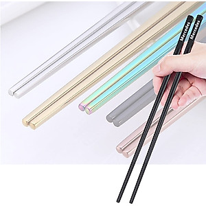 OBTIAN Custom Chopsticks Set Personalized Laser Engraved Gift Stainless Steel Metal Colorful Name Custom Chopsticks Gift for Boyfriend Girlfriend Gift Gift for Friends