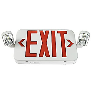 Ciata 6 Pcs. Ultra Bright Slim Rechargeable Indoor Exit Lights, Emergency Light Combo Sign Fixture Hardwired with Battery Powered Backup, Fire Exit Sign with Lights, Led Exit Signs with Battery Backup