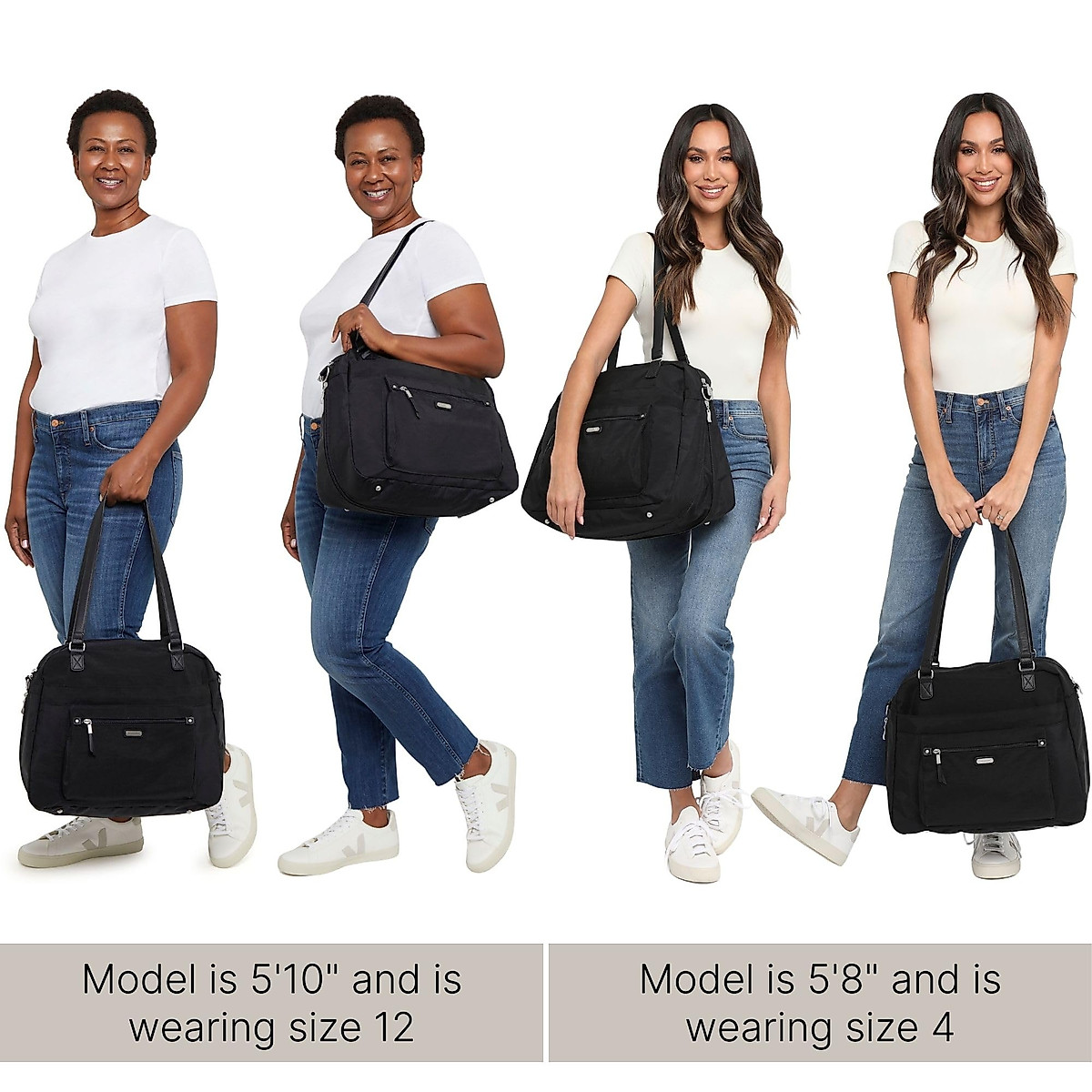 Baggallini Overnight Expandable Laptop Tote - Lightweight Travel Bag for Women, Navy