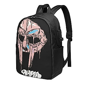 BATLX MF MUSIC DOOM Backpack College Work Laptop Backpack Travel Casual Daypack With Usb Port 17 Inch
