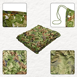 LOOGU Custom Woodland Camo Netting Camping Military Hunting Camouflage Net (150D Polyester, 7x26ft)