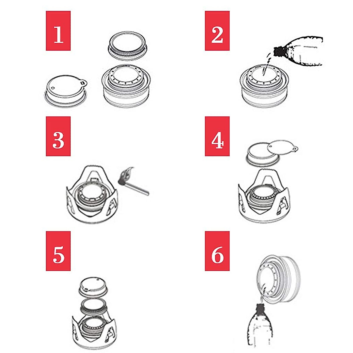 DZRZVD Mini Alcohol Backpacking Stove, Lightweight Brass Spirit Burner with Aluminium Stand for Camping Hiking and Picnic (Gold)