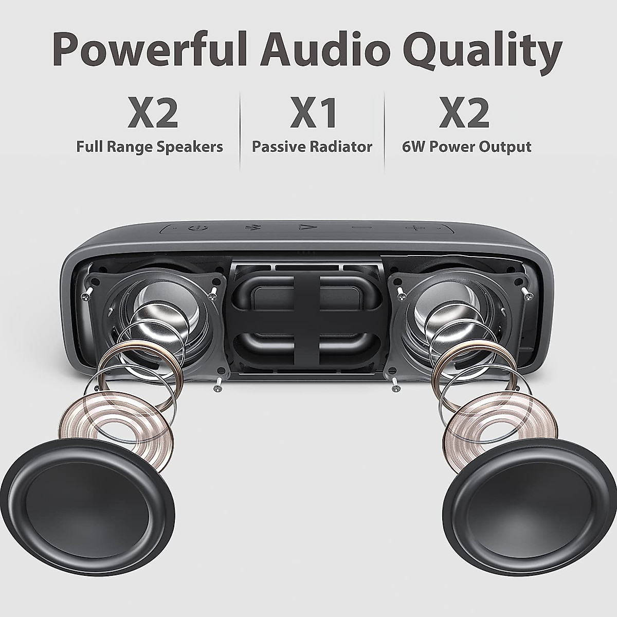 Tribit IPX7 Waterproof Bluetooth Speaker Ultra-Portable 12W Loud HD Sound Bluetooth 5.0 TWS Pairing, 10H Playtime, USB-C Charging, 100ft Range Perfect for Shower Pool Beach Travel, XSound Surf