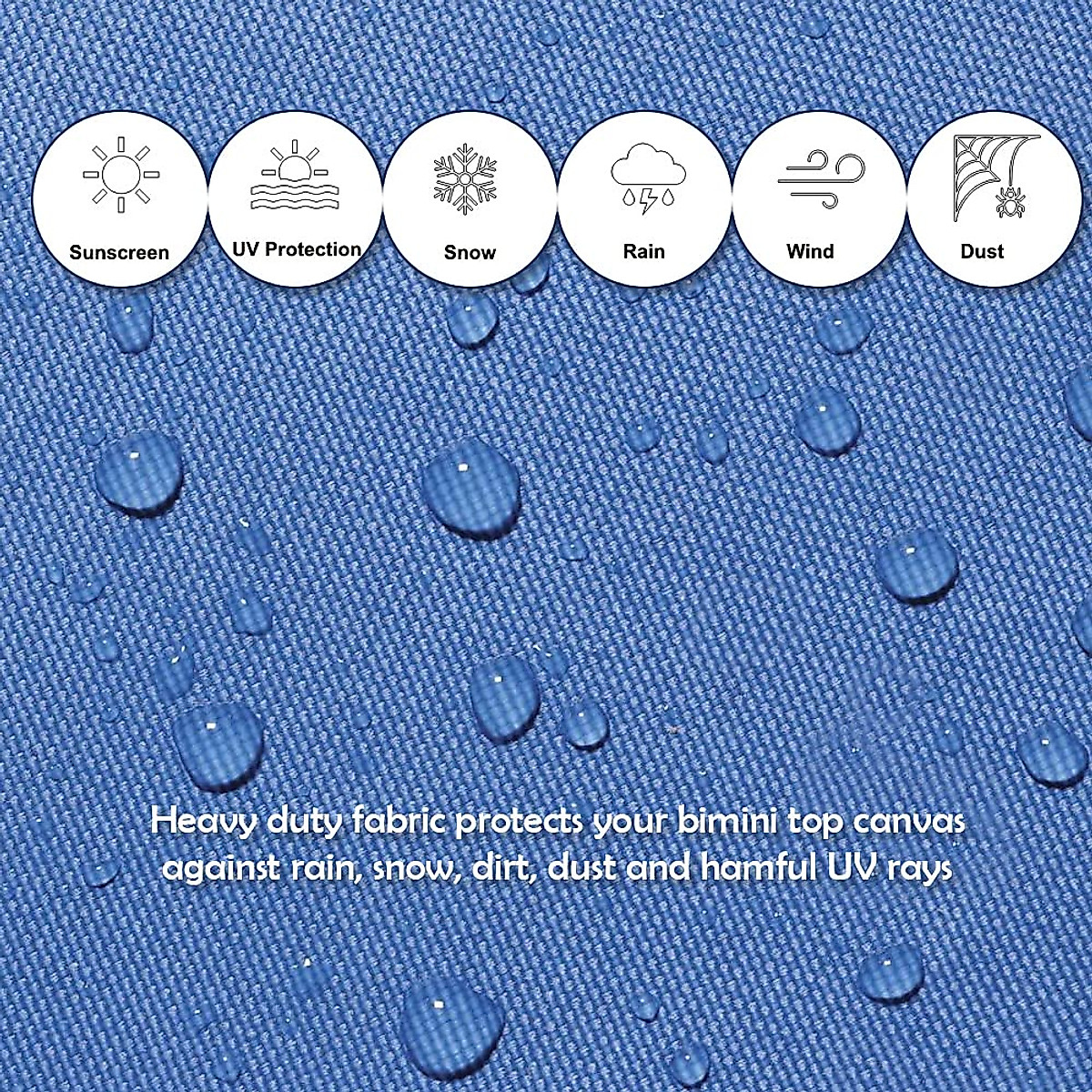 Savvycraft Bimini Top Storage Boot 97"-103" Width Blue Color, Waterproof UV Protection Bimini Top Replacement Boot, Fit Round and Square Tube