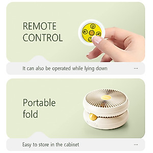 Coplax Table Fan, Rechargeable Remote Control Fan with Auto Oscillation 90 Foldable Ultra Quiet 4 Speeds Wind, Portable Air Circulator Fan,Hang Hook, USB Wall Fan for Bedroom Office Kitchen