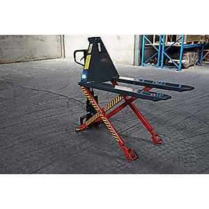 3300LB. Cap, 27" x 45", Lift Height: 3-1/2" to 31-1/2", Manual High Lift Tote Lifters for Skid/Single Sided Pallet Pake Handling Tools