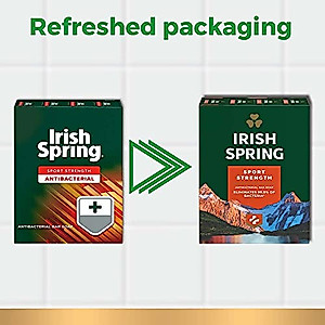 Irish Spring Antibacterial Bar Soap, Body and Hand Soap Bar Washes Away Bacteria, 3.7 Ounce, 8 Bars