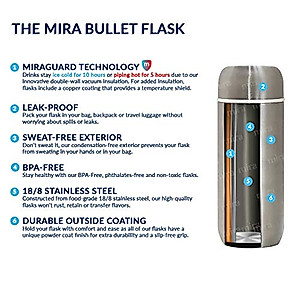 7 oz Slim Thermos Flask - Leak-Proof Insulated Water Bottle - Perfect Compact Size - Taffy Pink