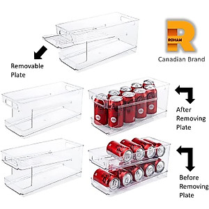 ROHAM Refrigerator Organizer Bins Pop Soda Can Dispenser Beverage Holder (12 Oz)