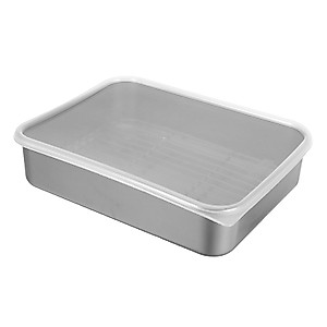 DECHOUS Dumpling Storage Box, Freezer Dumpling Storage Container with Lid Stainless Steel Food Storage for Multipurpose Use Metal Food Container Fridge Dumpling Box