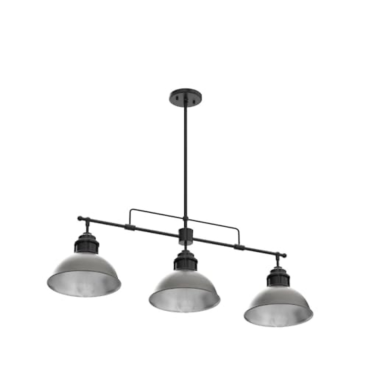 LOG BARN Pendant Lighting for Kitchen Island, Black Chandelier in Brushed Antique Dark Metal Finish, Industrial Linear Ceiling Fixture Hanging for Dining Rooms, Pool Tables