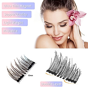 No Glue Magnetic Eyelashes, Magnetic Lashes Natural Look, 0.2mm Ultra Thin Magnet Lightweight & Easy to Wear Reusable Lashes Extensions