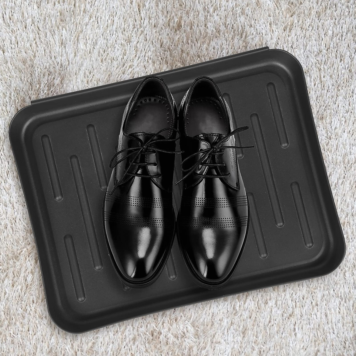 DOITOOL Black Plastic Outdoor Boot Tray, Indoor Use