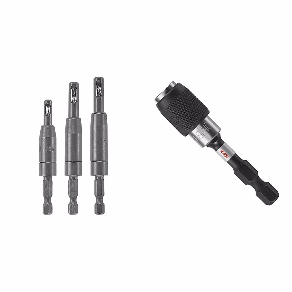BOSCH Self-Centering Drill Bit Set + Impact Tough Quick Change Bit Holder