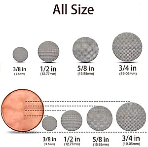 200 PCS 1/2 Pipe Screens, Stainless Steel Pipe Screen Filters 0.5 inch Metal Screens with Black Storage Box