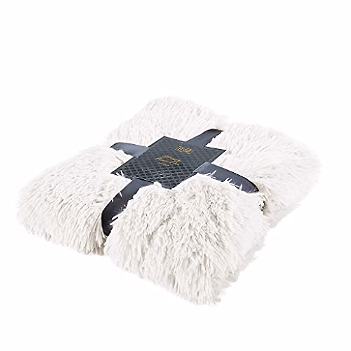 Hyde Lane White Fluffy Throw Blanket for Couch ，2 Way Reversible Ultra Soft Long Faux Fur Fuzzy Plush Blankets for Home，As A Gift for Women -50x60 Ivory