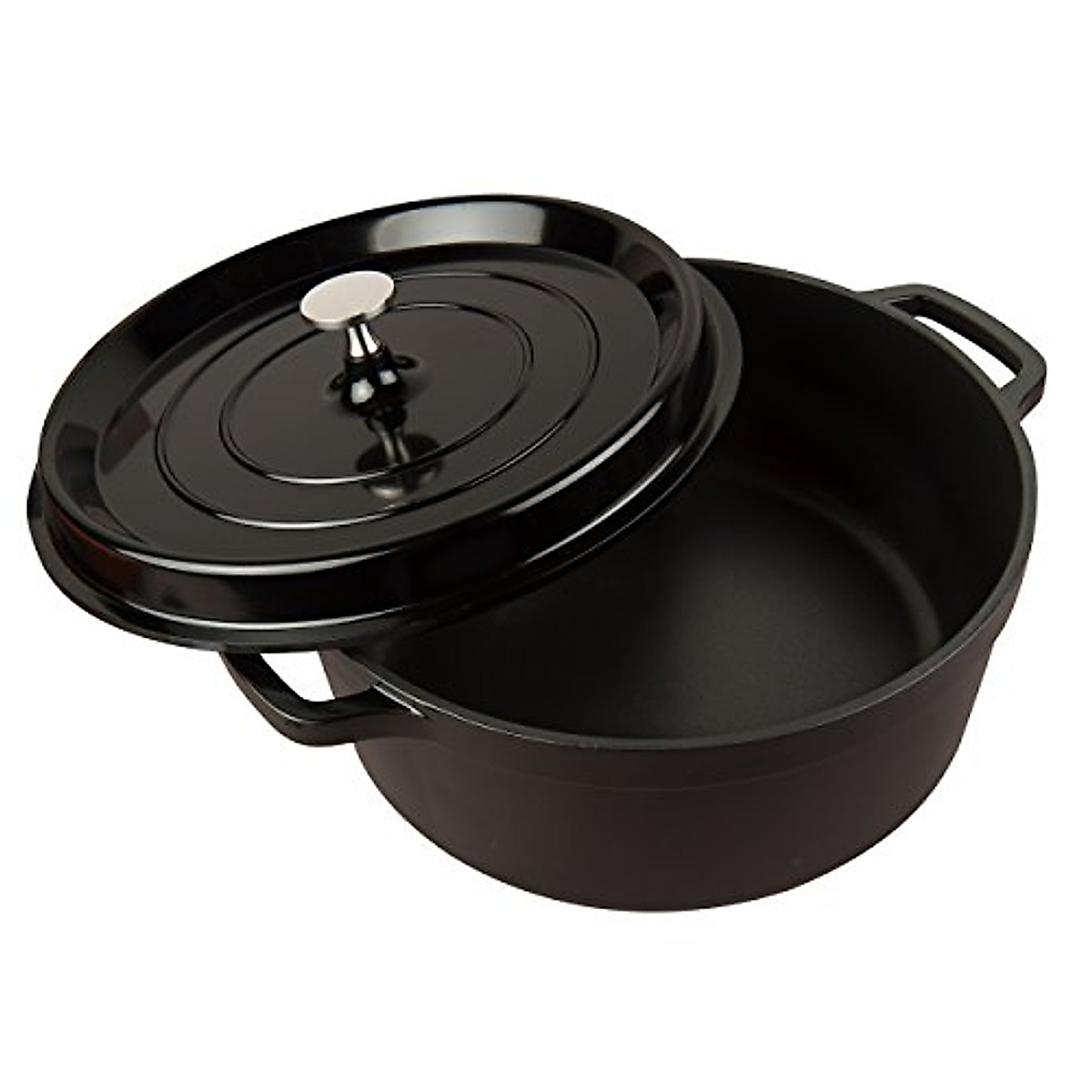 MasterPan 7 Quart Non-Stick Cast Aluminum Dutch Oven Casserole Stockpot 11", Black