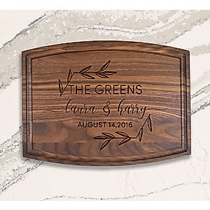 Personalized Charcuterie Board Custom Mr Mrs Cutting Board Arched Wood Engraved Walnut Cutting Board