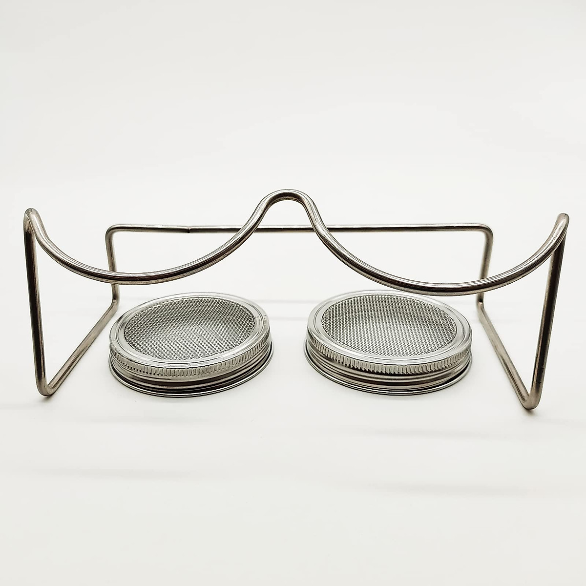 Sprouting Kit.2Pcs Stainless Steel 316 Wide Mouth Mesh Lid,5mm Thickness Durable Canning Jar Holder,Tray for Drip Water,Chalk Stickers and Liquid Pens NO JAR QurHapzy