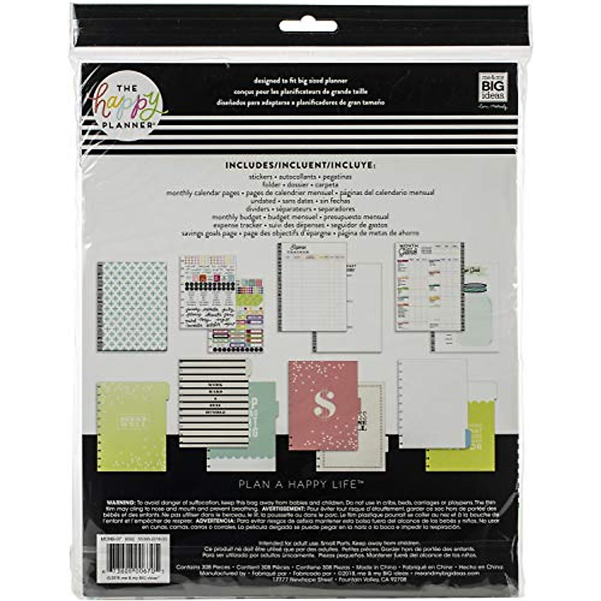 Me & My Big Ideas Happy Undated Big Planner Extension Pack-Spend Well, Multi - BIG Size