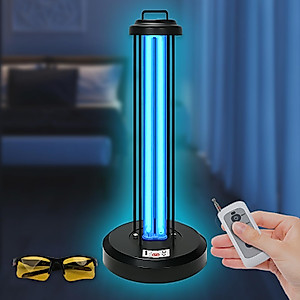 coospider-repta 38W UV Sanitizer Light, Portable Ultraviolet Light with 3-Gear Timer and Remote Control, 110V UV Light, 99.99% UVC Cleaning Lamp for Home, Office, Hotel, School