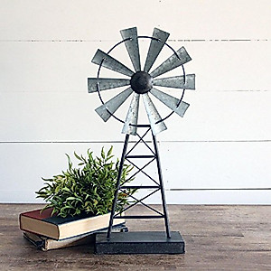Foreside Home & Garden Large Metal Distressed Windmill Table Decor
