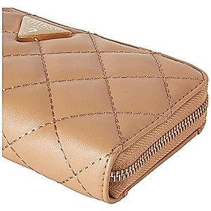 GUESS Cessily Large Zip Around Faux Leather Wallet, Beige