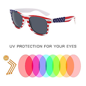 YQVIE Bulk American Flag Sunglasses Retro 90s Style Sunglasses for Men Women Independence Day Party Supplies UV400 Protection (20Pack)