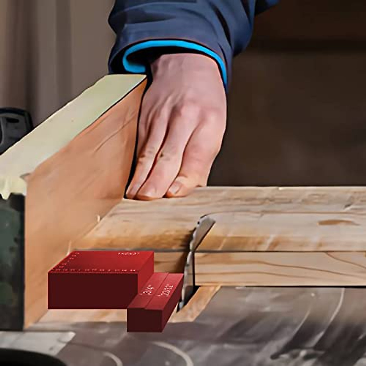 Yiranok Setup Block Miter Gauge Set - Precision Aluminum Router Table Set Up Bars - 15 Pcs Table Saw Accessories Woodworking Tools - Gift Choice for Carpenter, Construction, DIY Handyman (Red)