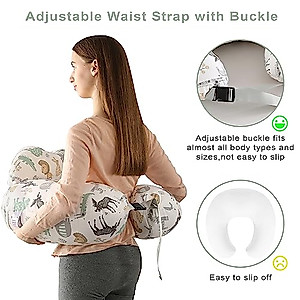 BATTOP Nursing Pillow for Breastfeeding,Bottle Feeding,Plus Size Breastfeeding Pillows with Adjustable Waist Strap Removable Cover,Extra Pillow on Top for More Support for Mom Baby