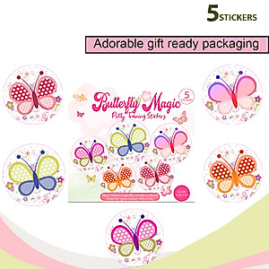 Potty Training Seat Magic Sticker Butterfly toddler Potty Training Toilet Color Changing Sticker 5 Pack Toilet targets with FREE potty e book | Use with/Without Potty chart or potty training watches