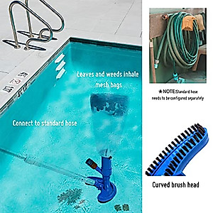 YSMJ Pool Cleaning Kit Pool Vacuum Jet Cleaner Poor Brush Chlorine Dispenser Pool Skimmer Net with 3 - Section Pole Pool Maintenance Set for Above Ground Pools Spas Hot Tub Fountains