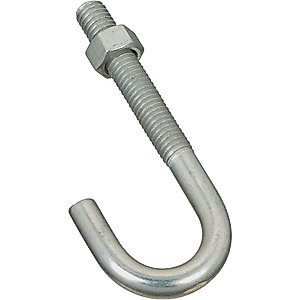 National Mfg Co 3/8X3-3/4 Zinc J Bolt N232 Eye Bolts J-Bolts Hook Bolts (Pack Of 10)