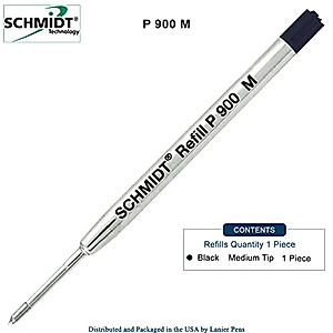 SCHMIDT Ball Point Refill - Black Ink Medium P900 Parker Style