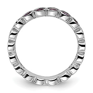 IceCarats 925 Sterling Silver Purple Amethyst Stackable Ring Gemstone Band February Birthstone Jewelry Size 10.00