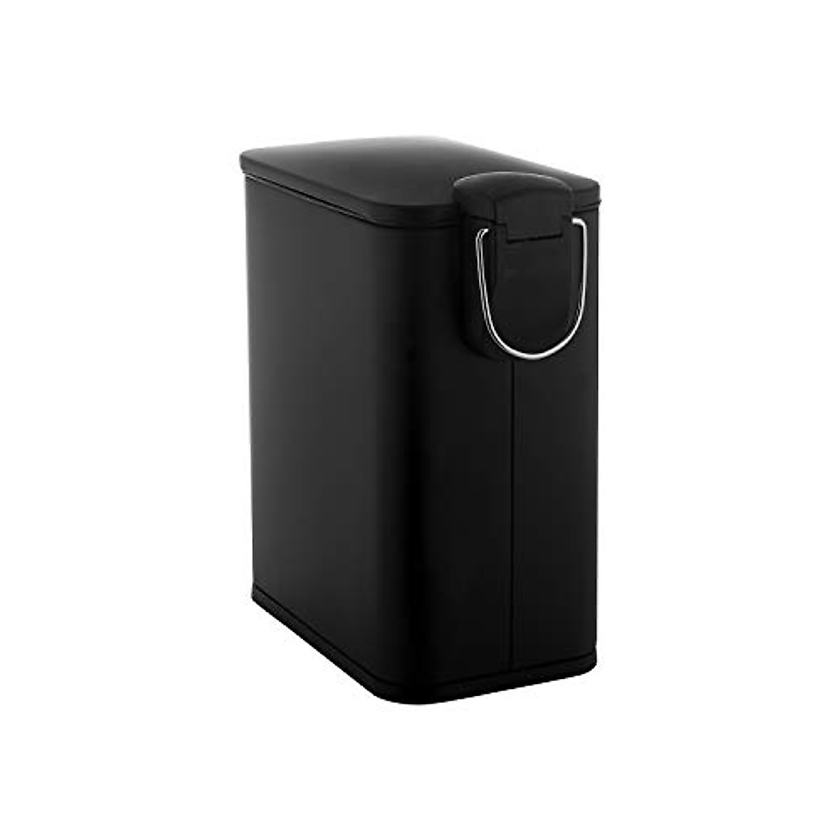 Simplify Slim Rectangular 5 Liter Pedal Trash Bin with Soft Close Lid | DIMESNIONS: 11" x 5.5" x 11.4"| Prevents Odors | Great Bathroom | Office | Dorm| Bathroom Accessories | Black
