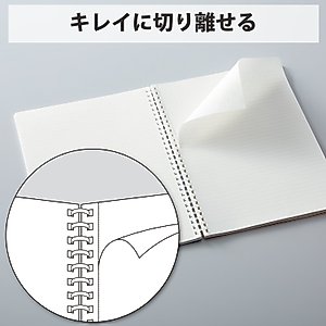 KOKUYO Spiral Lined Notebook, 10'' x 7'' Business Journal B5 Soft Ring Notebooks with A 6mm Ruled, 80 Perforated Sheets, Clear 1 Subject Notebook, Note Taking for Work. Japan Import (SU-SV508B-T)