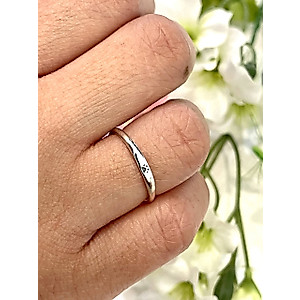 PERFECTJEWELZ Dog's Paw Print Stackable Ring 925 Sterling Silver 2.2mm Size 6