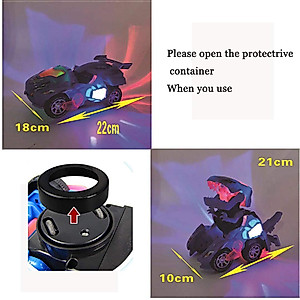 HENGBANG Transforming Toys, Dinosaur Cars Combined Into One,Automatic Transformation, Transformation of Dinosaur LED Cars, Lamps (Blue)